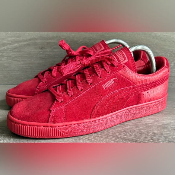 Puma | Shoes | Puma Suede Classic All Red Shoes Mens 75 Womens 9 New ...